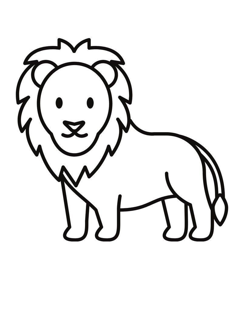 20 Kids Animal Coloring Pages - Etsy