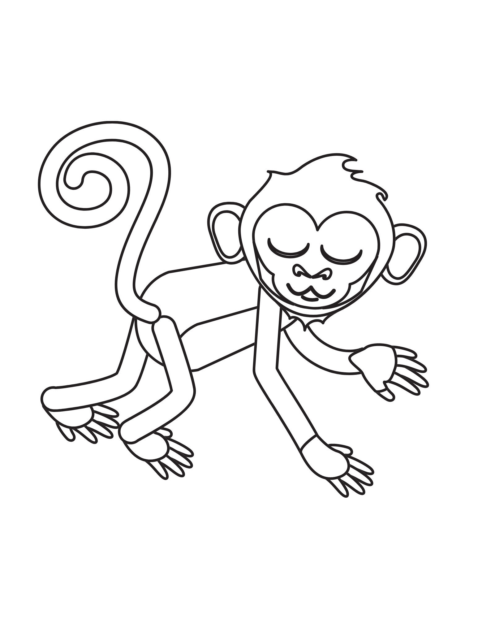 5 Printable Coloring Pages of Monkeys for Coloring - Etsy