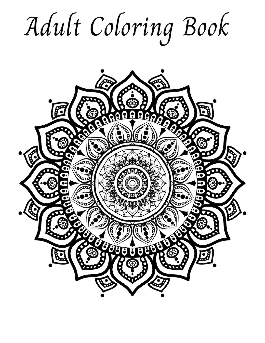 15 Pages Adult Coloring Book Mandala's - Etsy