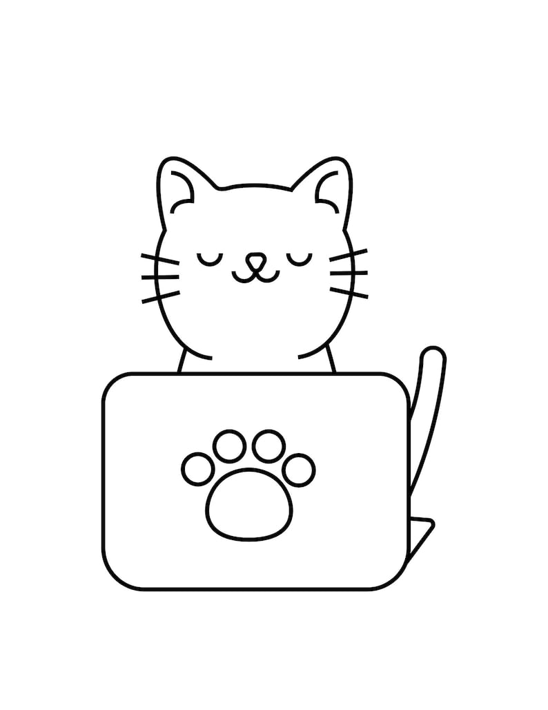 10 Printable Pages of Cats for Coloring Fun - Etsy