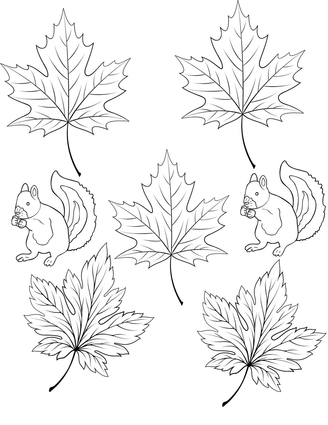 5 Printable Pages of Fall Season Theme for Coloring Fun - Etsy