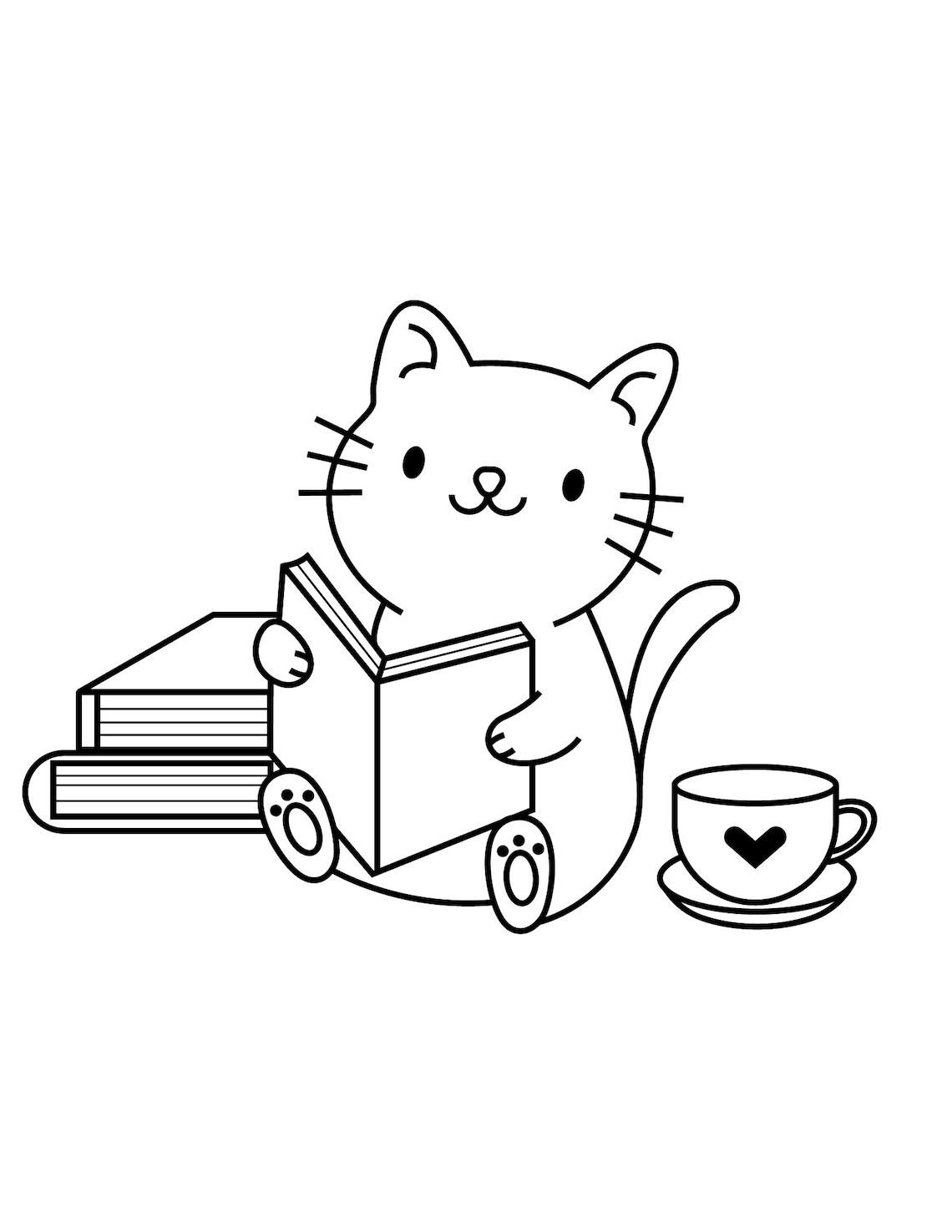 10 Printable Pages of Cats for Coloring Fun - Etsy