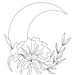 5 Printable Pages of Moons and Flowers for Coloring - Etsy