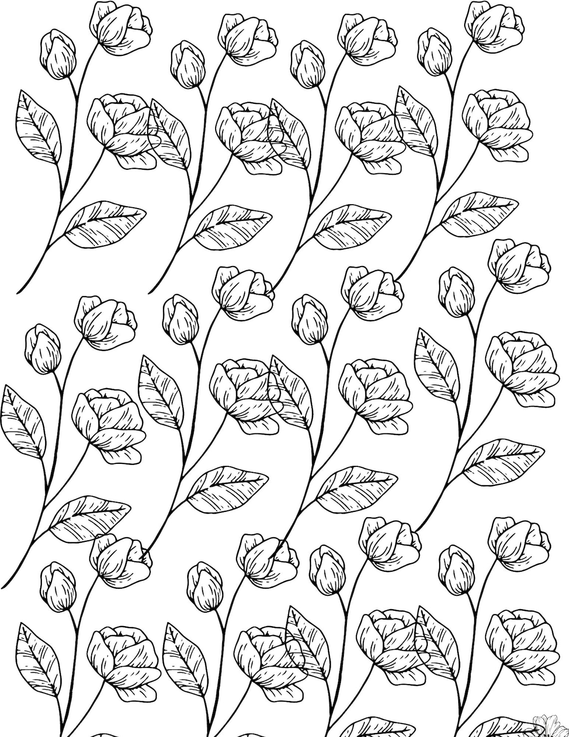5 Printable Pages of Nature Theme for Coloring Fun - Etsy