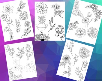 Coloring Sheets Boho Coloring Pages Flowers Printable - Etsy