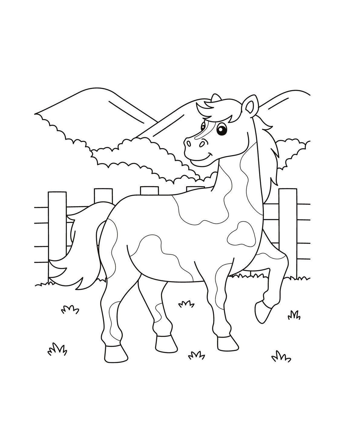 5 Printable Coloring Pages of Horses for Coloring - Etsy