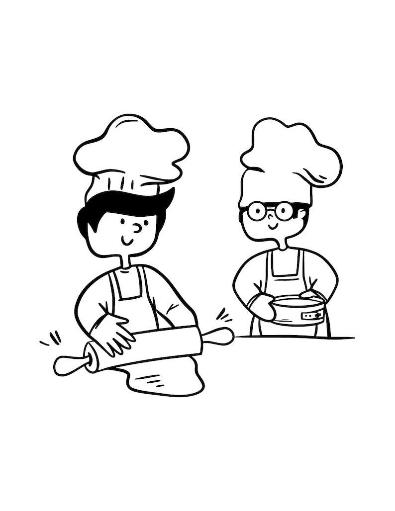 10 Printable Pages of Cooking and Baked Goods for Coloring Fun - Etsy