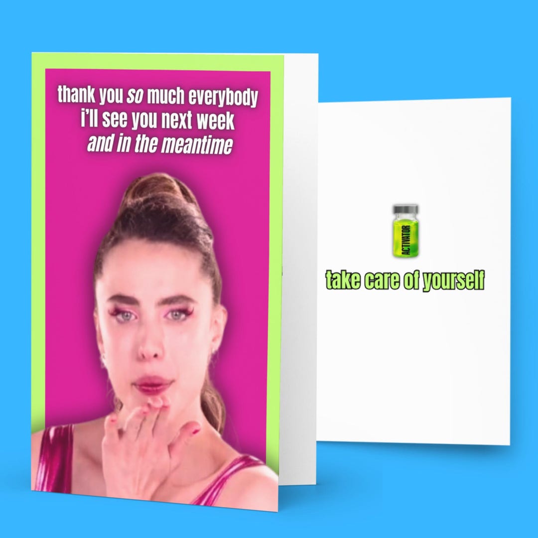 The Substance Movie Margaret Qualley sue Inspired Greeting Card - Etsy