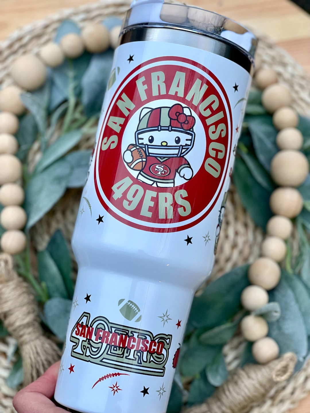 Kawaii Kitty 49 Ers Niners San Francisco 40 Ounce Stanley Dupe Tumbler ...