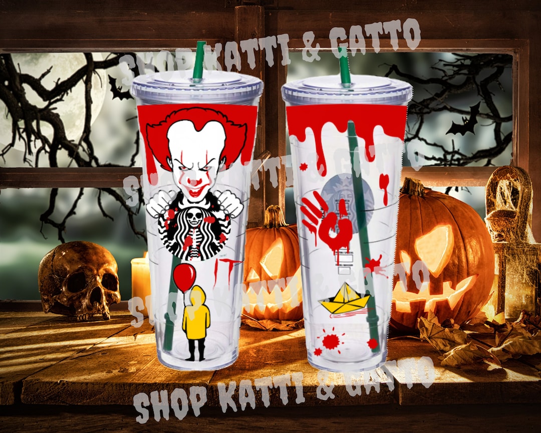 Horror Movie Scary Clown Blood Drip Venti SB Tumbler - Etsy