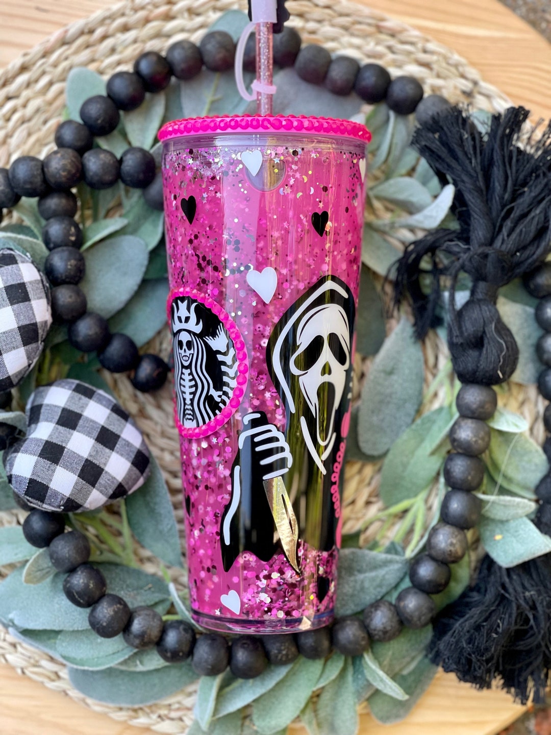 Scream Ghost Face Scary Movie Glitter Snow Globe Tumbler - Etsy