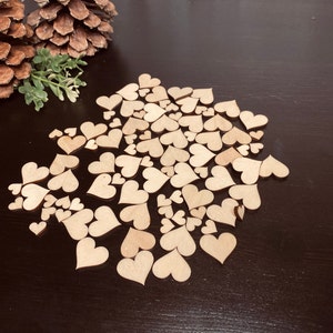 Mini Heart Confetti 1 Inch Heart Rustic Wedding Table Decor Eco ...