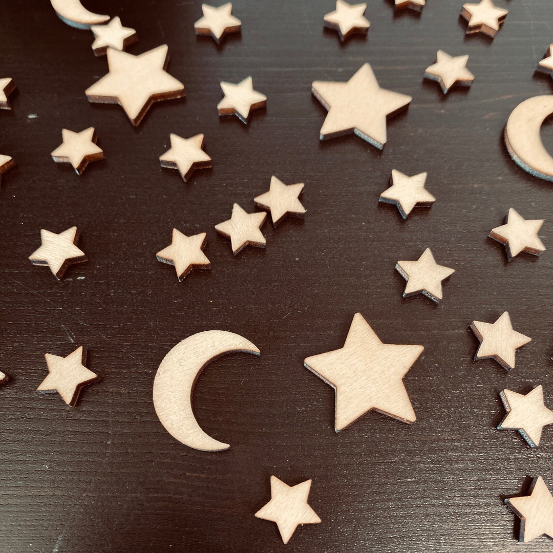 Moon and Stars Table Decor Confetti Set Craft Shapes for DIY Projects ...
