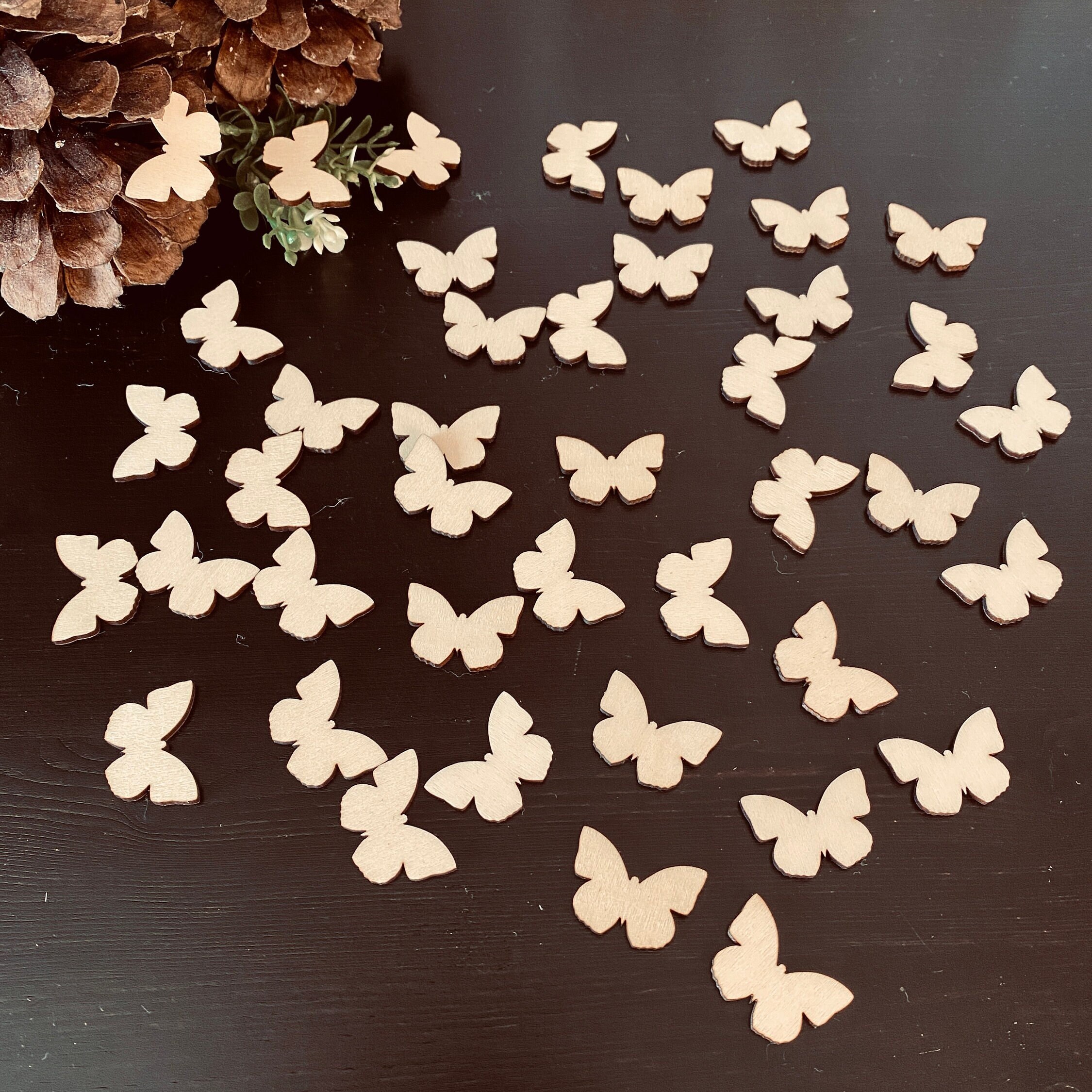 Mini Butterfly Wood Cutouts 50 Pcs Tiny Butterfly, Confetti Table ...