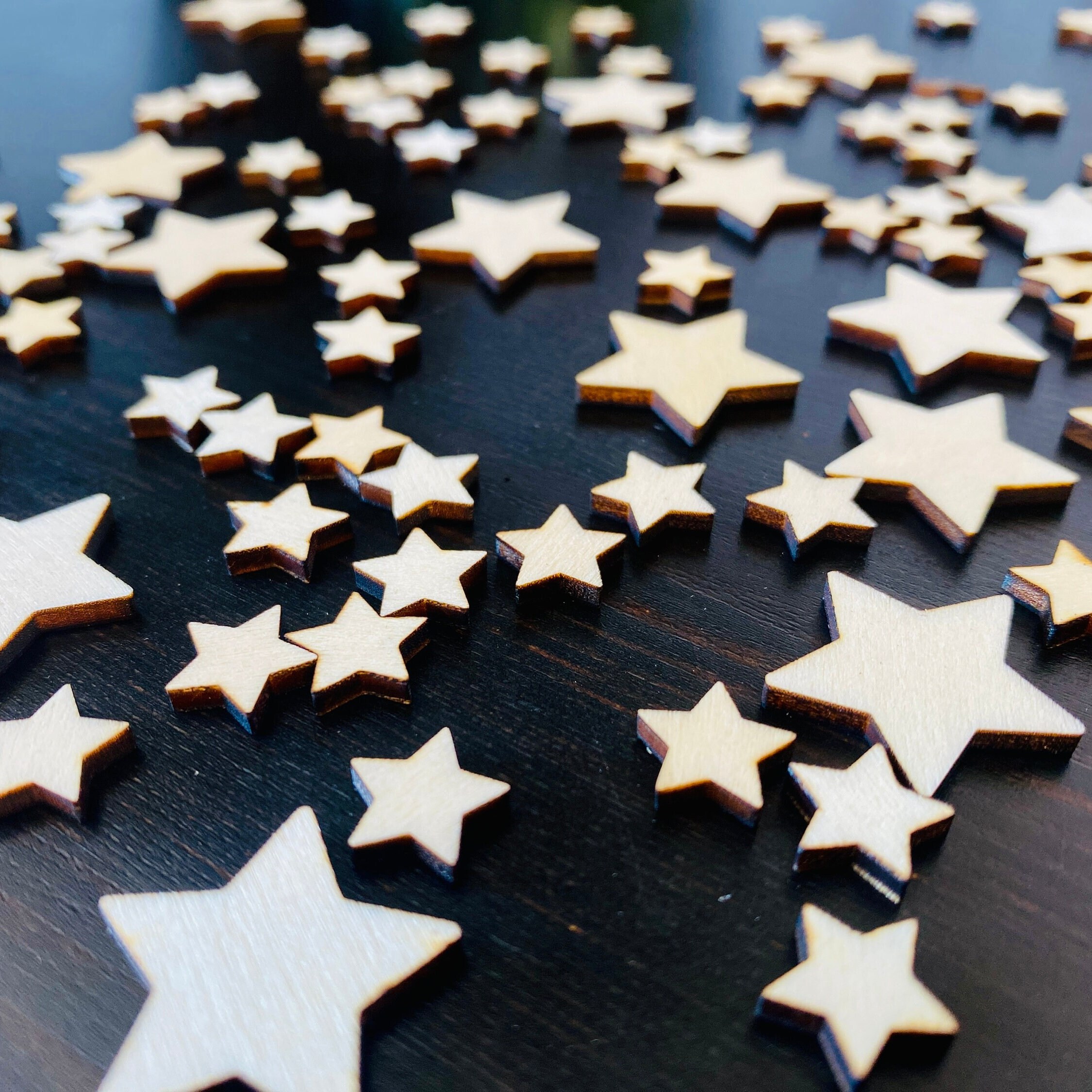 Mini Stars Wood Confetti: Perfect for DIY Crafts & Festive Decor Wood ...
