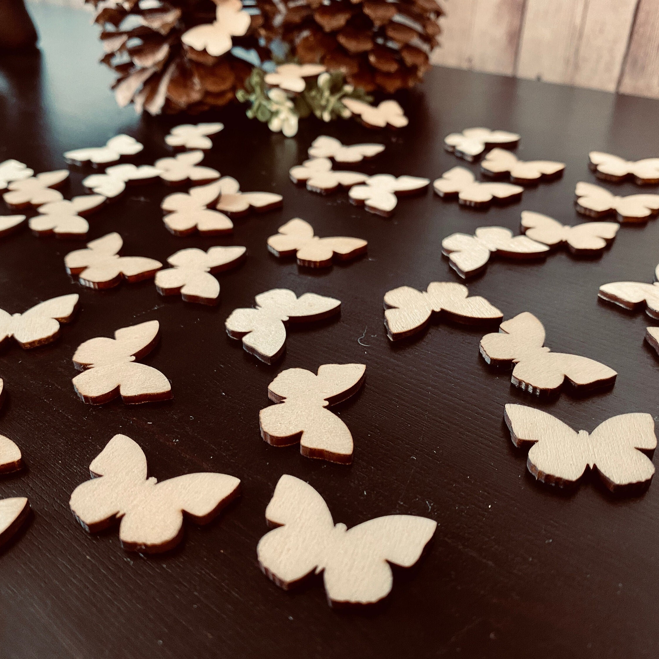 Mini Butterfly Wood Cutouts 50 Pcs Tiny Butterfly, Confetti Table ...