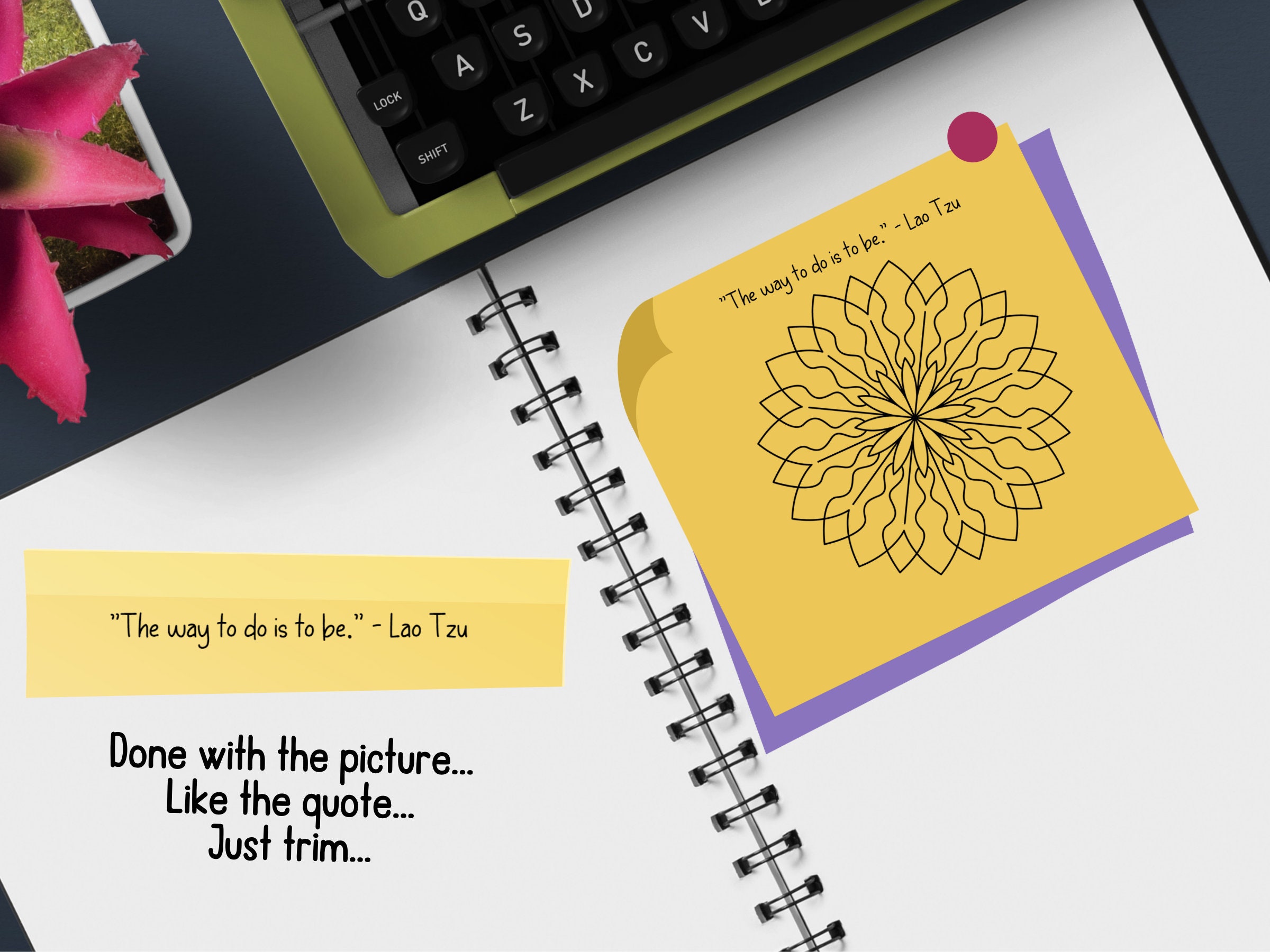 Mandalas With Inspirational Quotes set 2 on Printable Sticky Notes ...