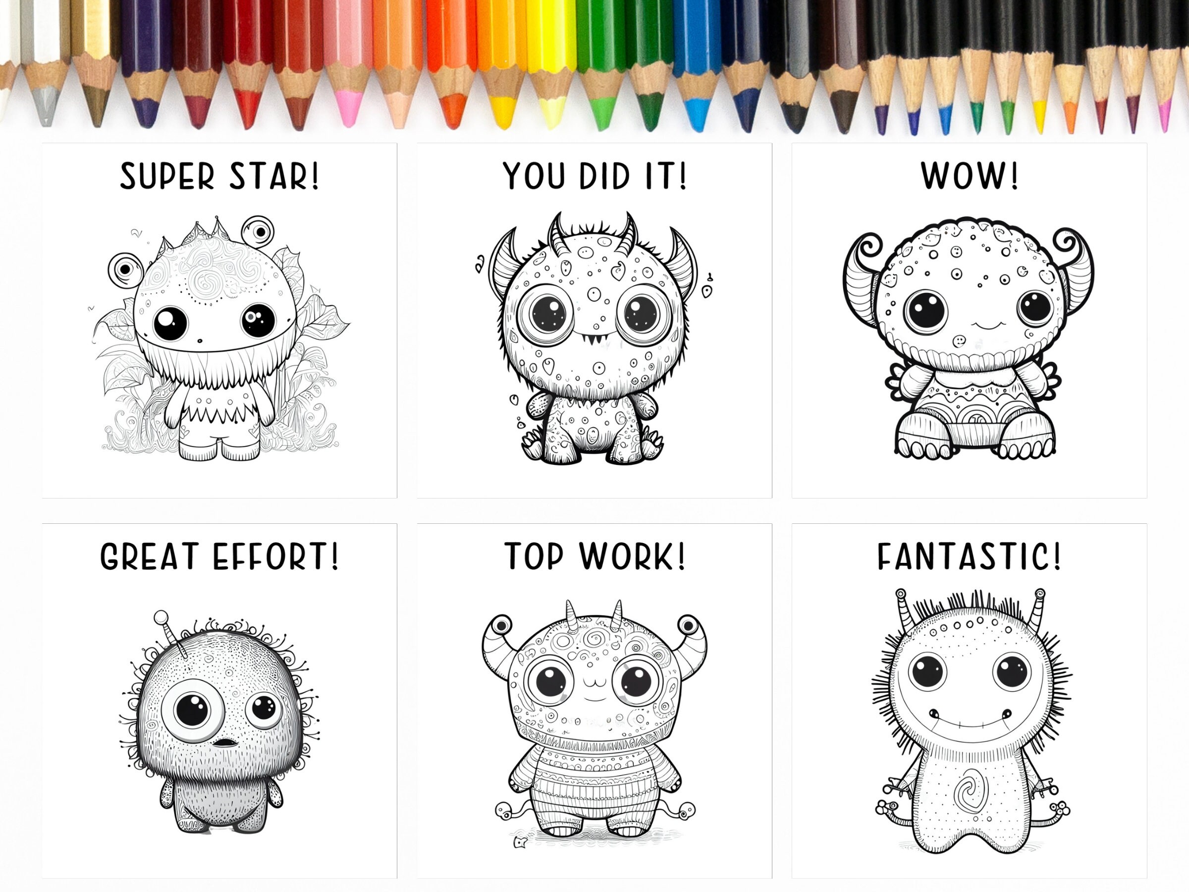 Cute Monsters With Motivational Quotes for Students set 1 on Printable ...