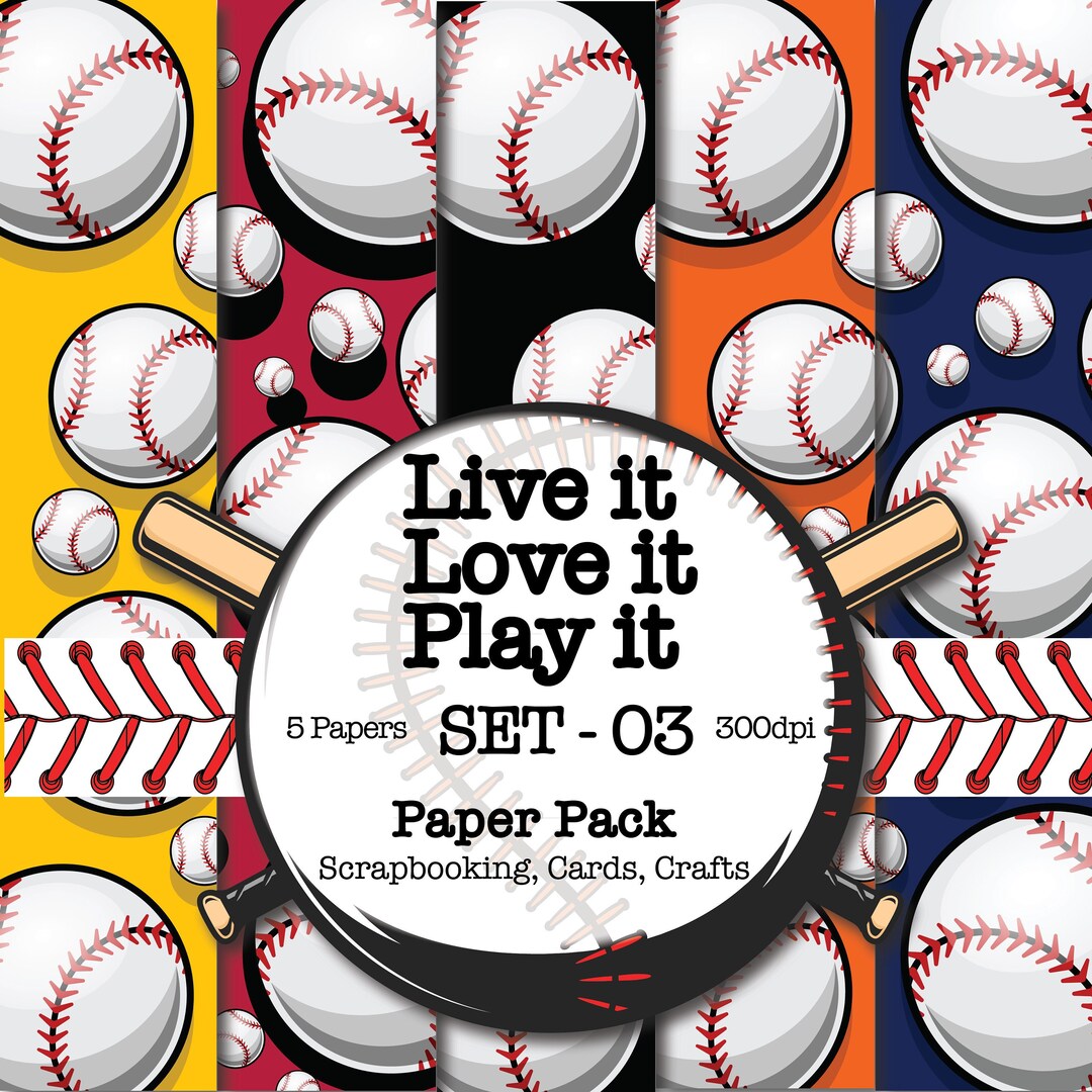 Softball Digital Paper - Live It Love It Play It-set Three - Etsy