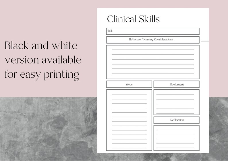 Clinical Skills Worksheet Printable Bundle - Etsy
