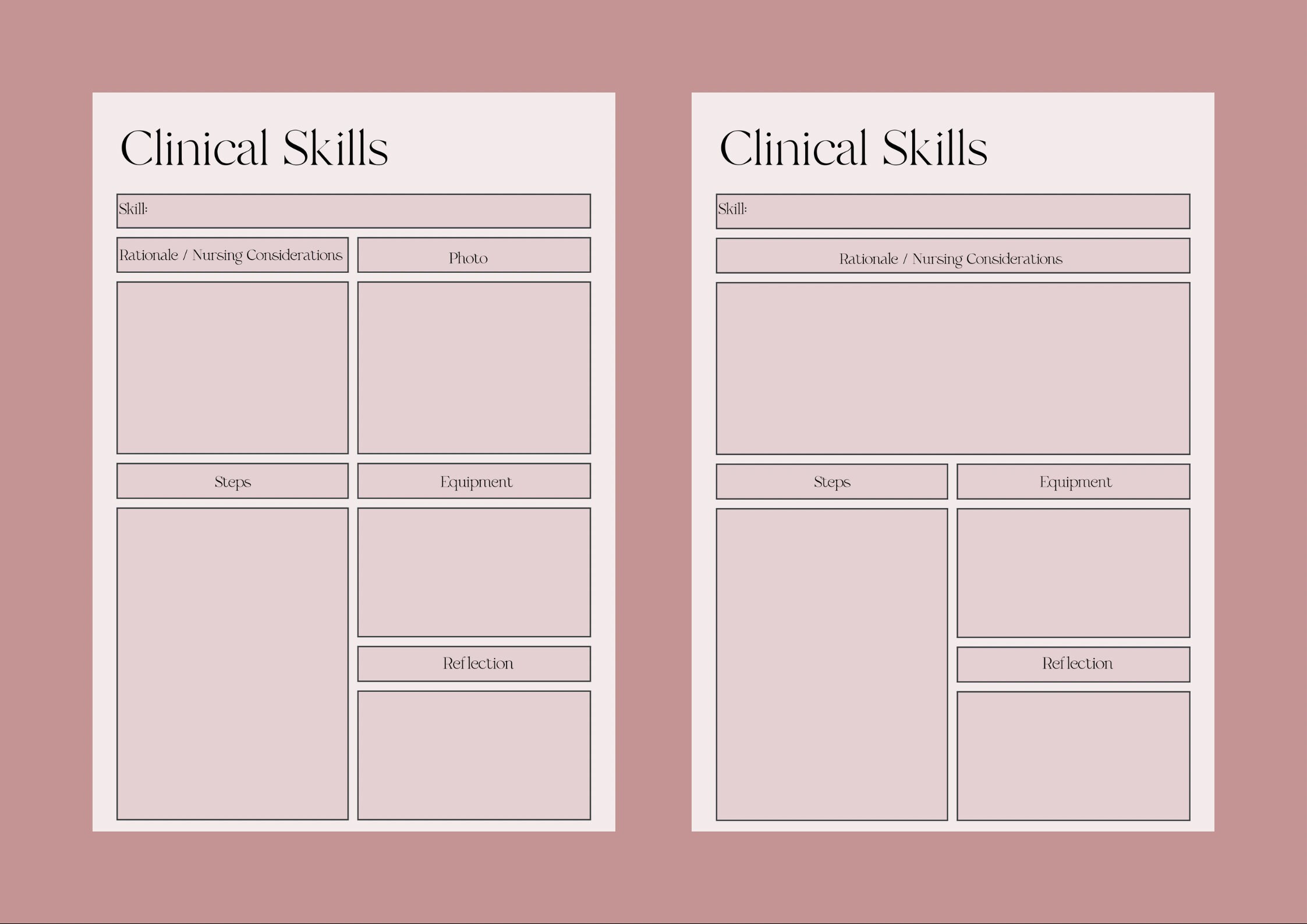 Clinical Skills Worksheet Printable Bundle - Etsy