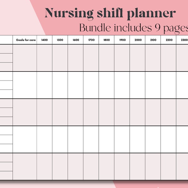 Nurse Shift Planner - Etsy