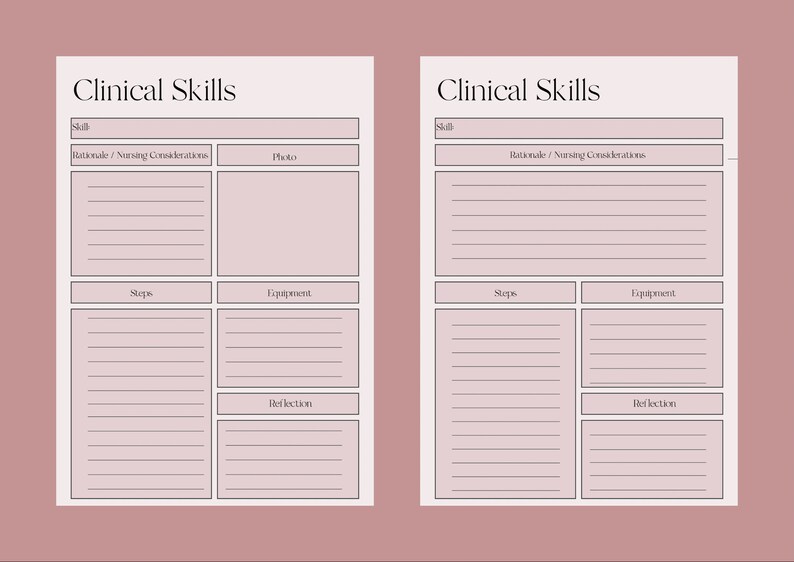 Clinical Skills Worksheet Printable Bundle - Etsy