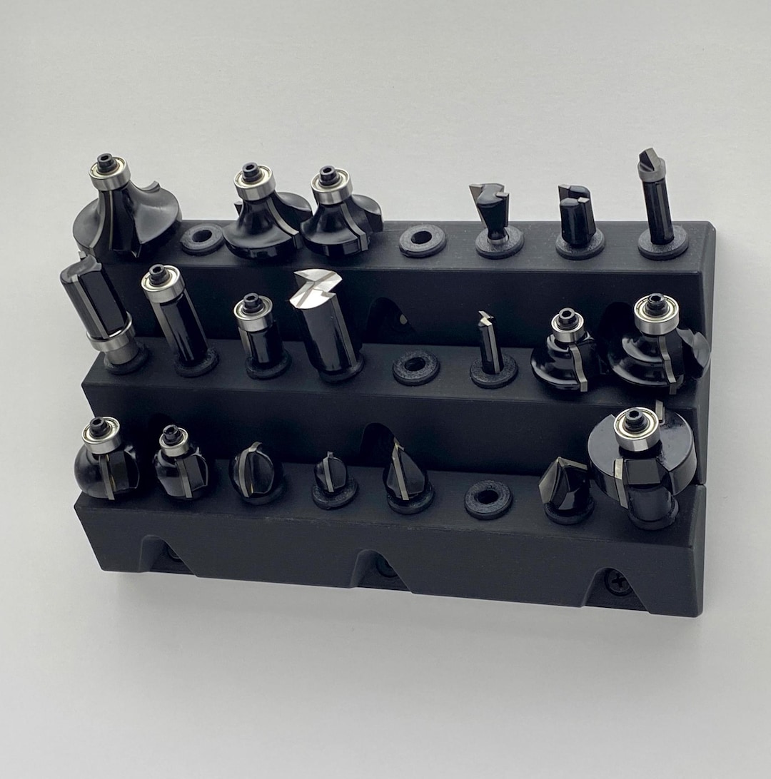 Router Bit Wall Organizer – Modular 3D Printed Rack for 1/4" & 1/2 ...