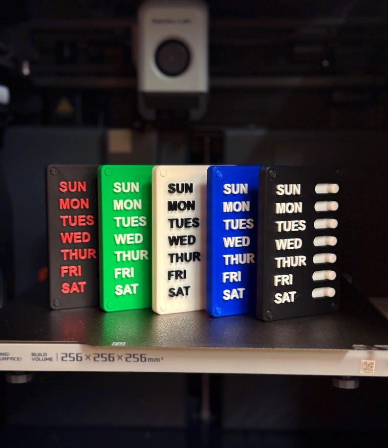 3D Printed Weekly Habit Tracker | Daily Checklist | Sliding Toggle ...