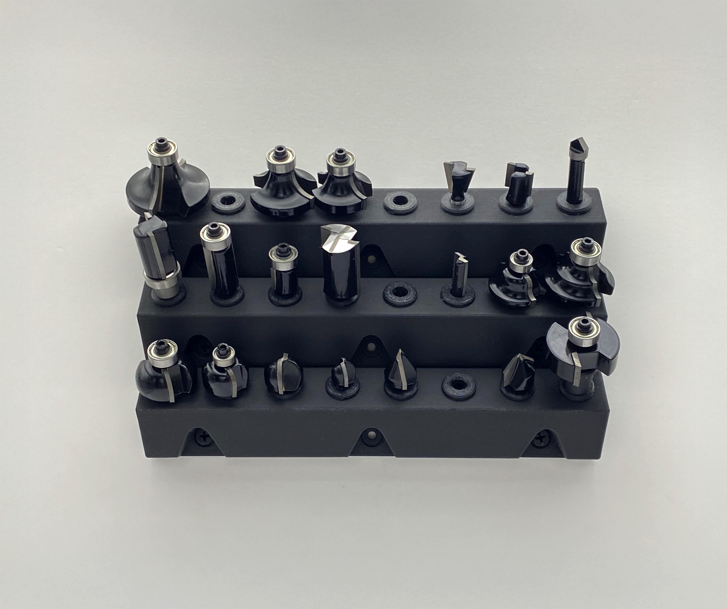 Router Bit Wall Organizer – Modular 3D Printed Rack for 1/4" & 1/2 ...