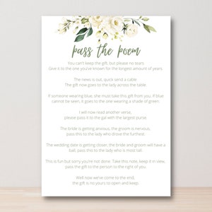 Pass the Poem Bridal Shower Game Template - Etsy