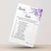 Purple Floral Bridal Shower Games BUNDLE Template - Etsy