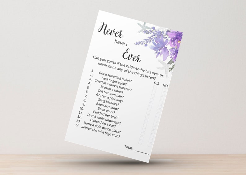 Purple Floral Bridal Shower Games BUNDLE Template - Etsy