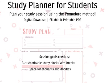 Printable Digital 3 Block Study Planner for Students, College Planner, Timetable, Homework ...