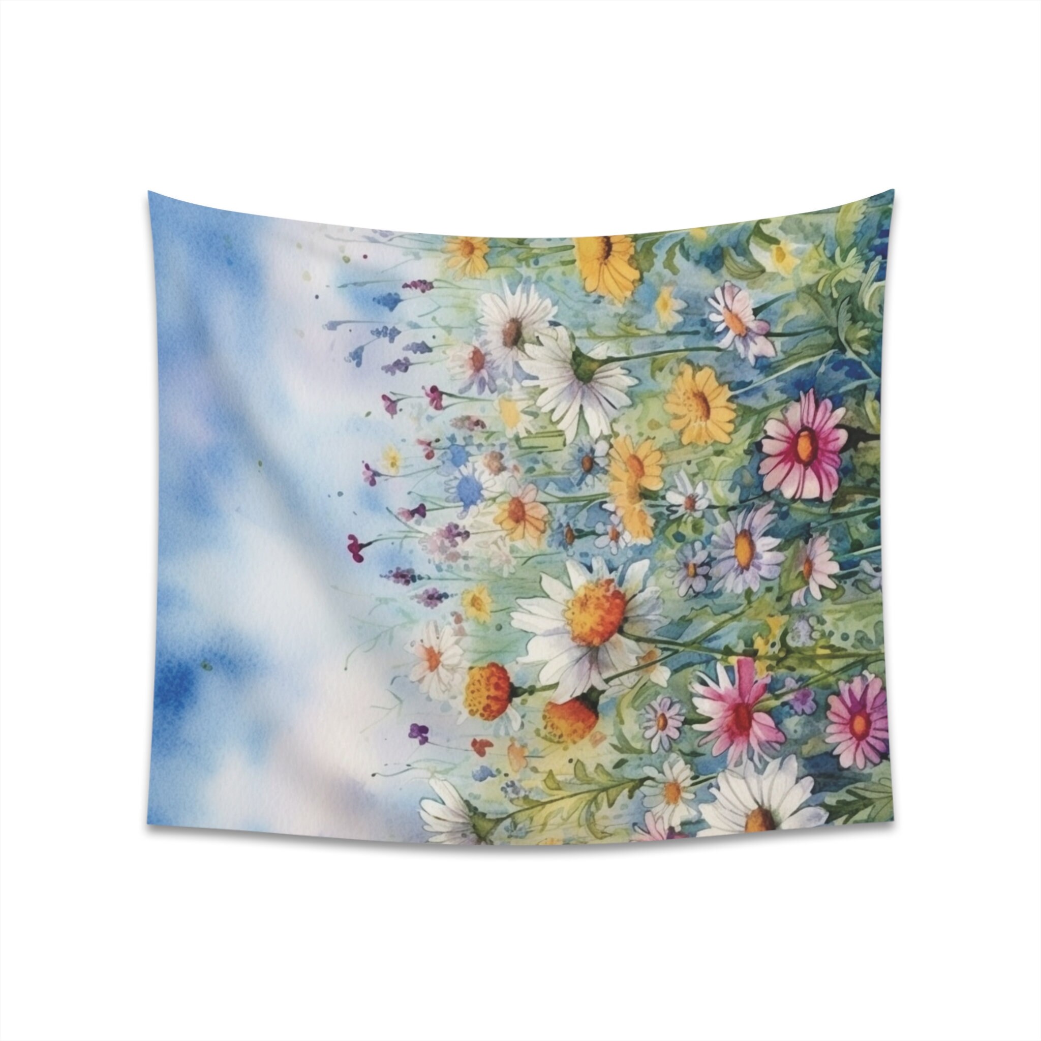Wildflower Printed Vertical Wall Tapestry, Spring Flower Wall Hanging ...