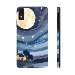 Starry Night With Moon Tough Phone Cases Starry Night Phone Case Gift ...