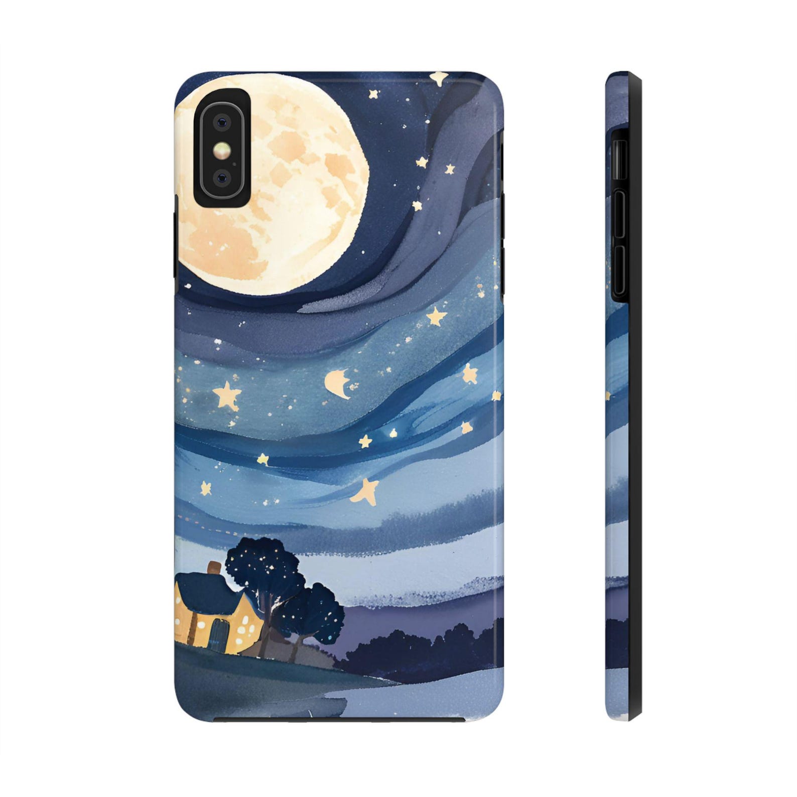 Starry Night With Moon Tough Phone Cases Starry Night Phone Case Gift ...