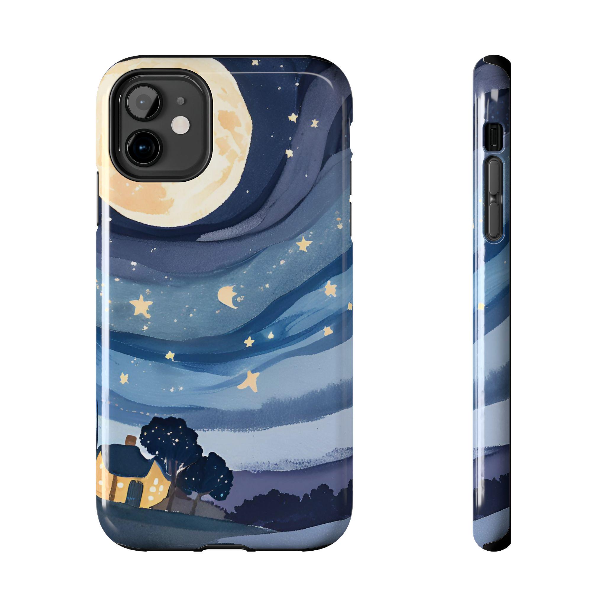 Starry Night With Moon Tough Phone Cases Starry Night Phone Case Gift ...