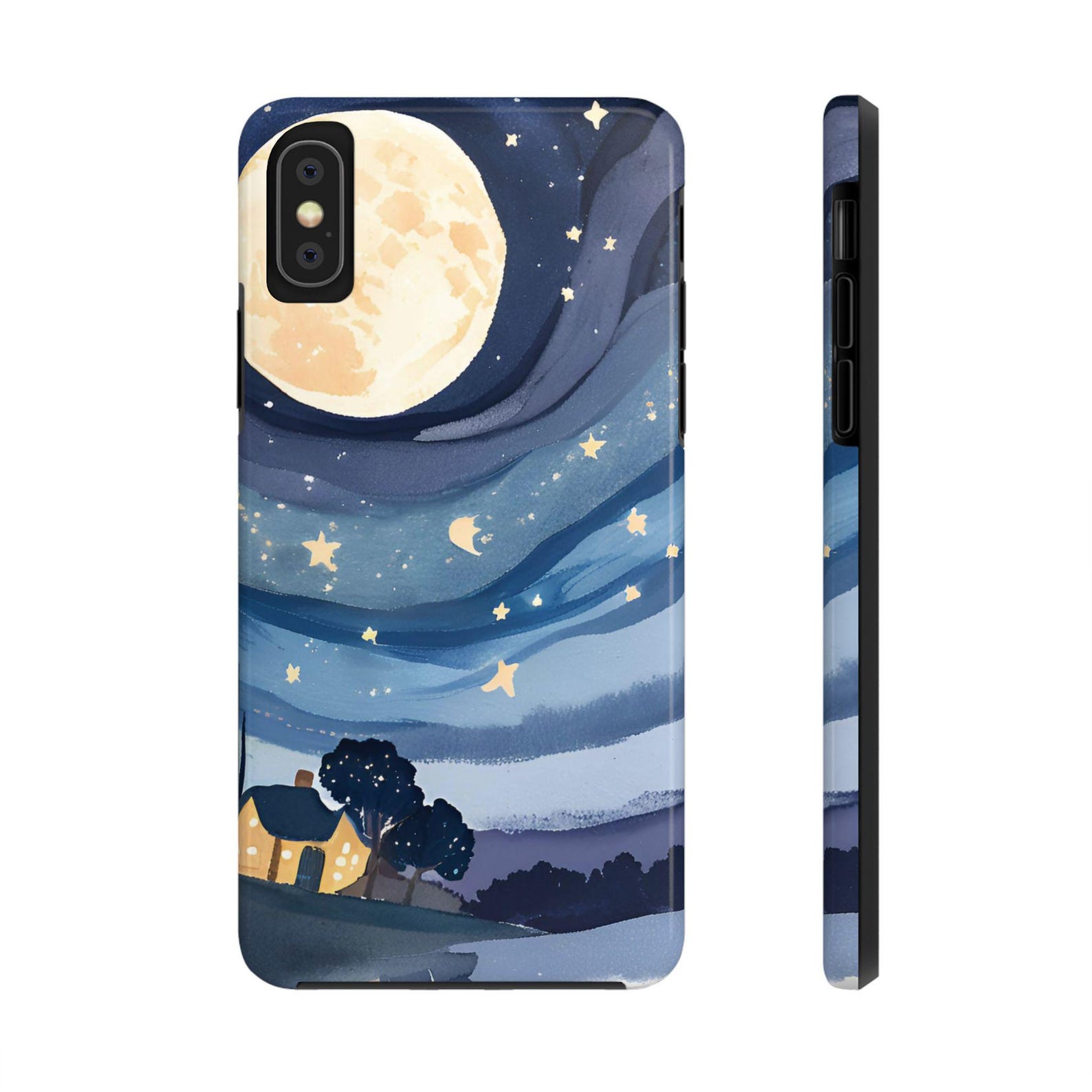 Starry Night With Moon Tough Phone Cases Starry Night Phone Case Gift ...
