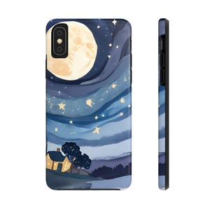 Starry Night With Moon Tough Phone Cases Starry Night Phone Case Gift ...