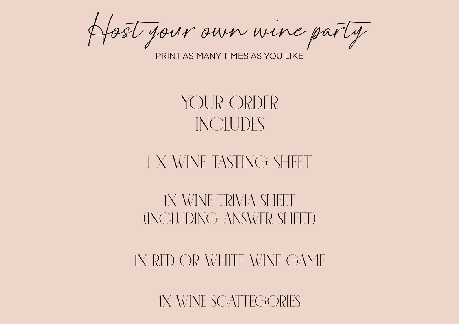 WINE PARTY Bundle, Wine Tasting, Wine Trivia and Wine Party Games - Etsy