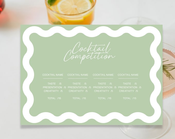 Cocktail Competition Score Card, Instant Download Cocktail Wars - Etsy ...