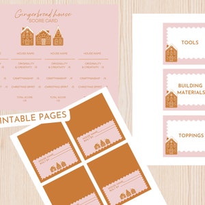 Ginger Bread House Competition Score Card, Name Card and Table Cards ...