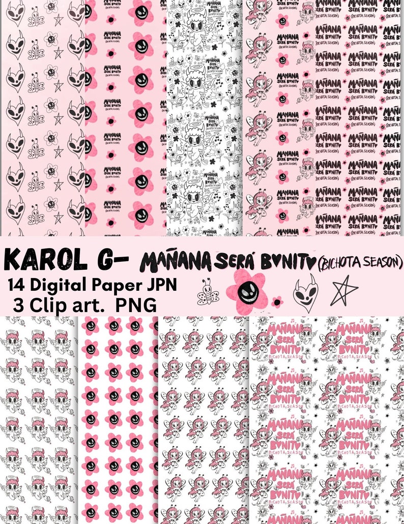 Manana Sera Bonito Bichota Season Digital Papers, Karol G Backgrounds ...