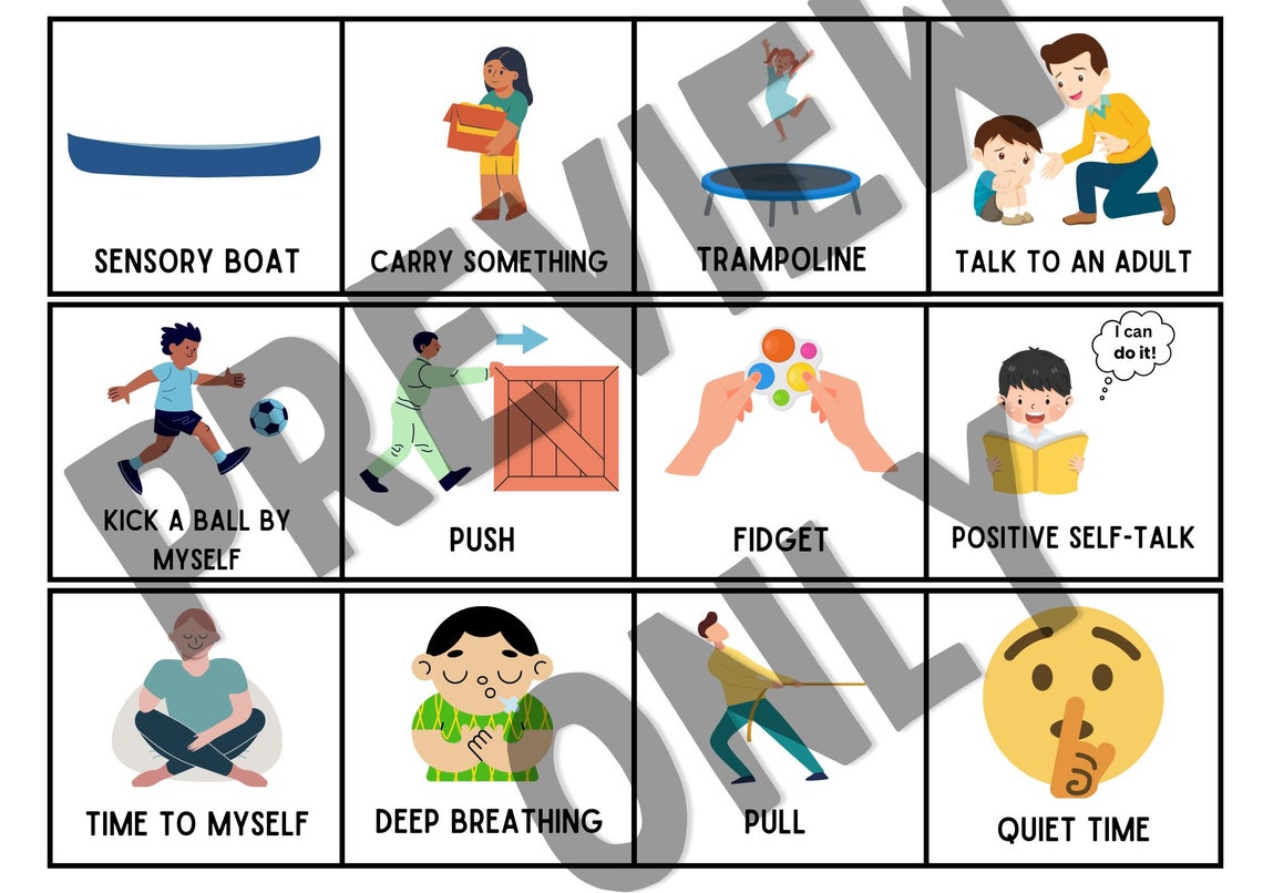 Zones of Regulation Check-in Chart + Calming Tools, Understanding ...