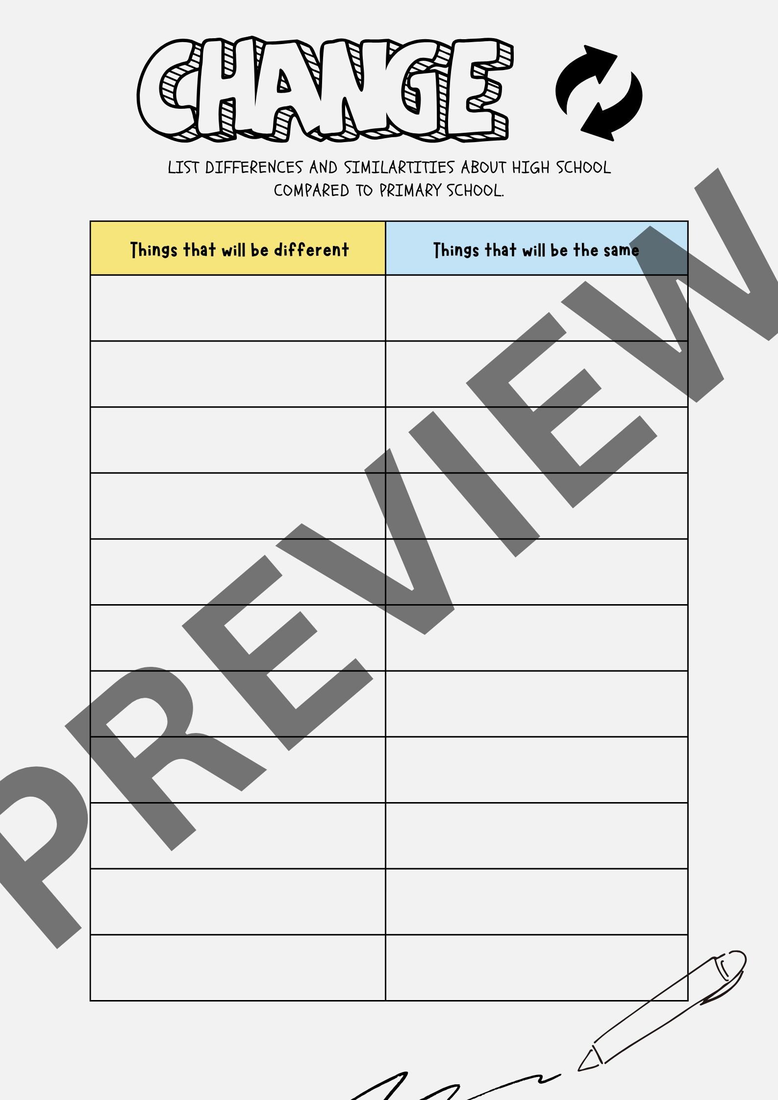 Student Transition to High School Activity Booklet - Etsy