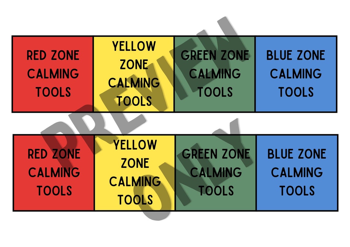 Zones of Regulation Check-in Chart + Calming Tools, Understanding ...