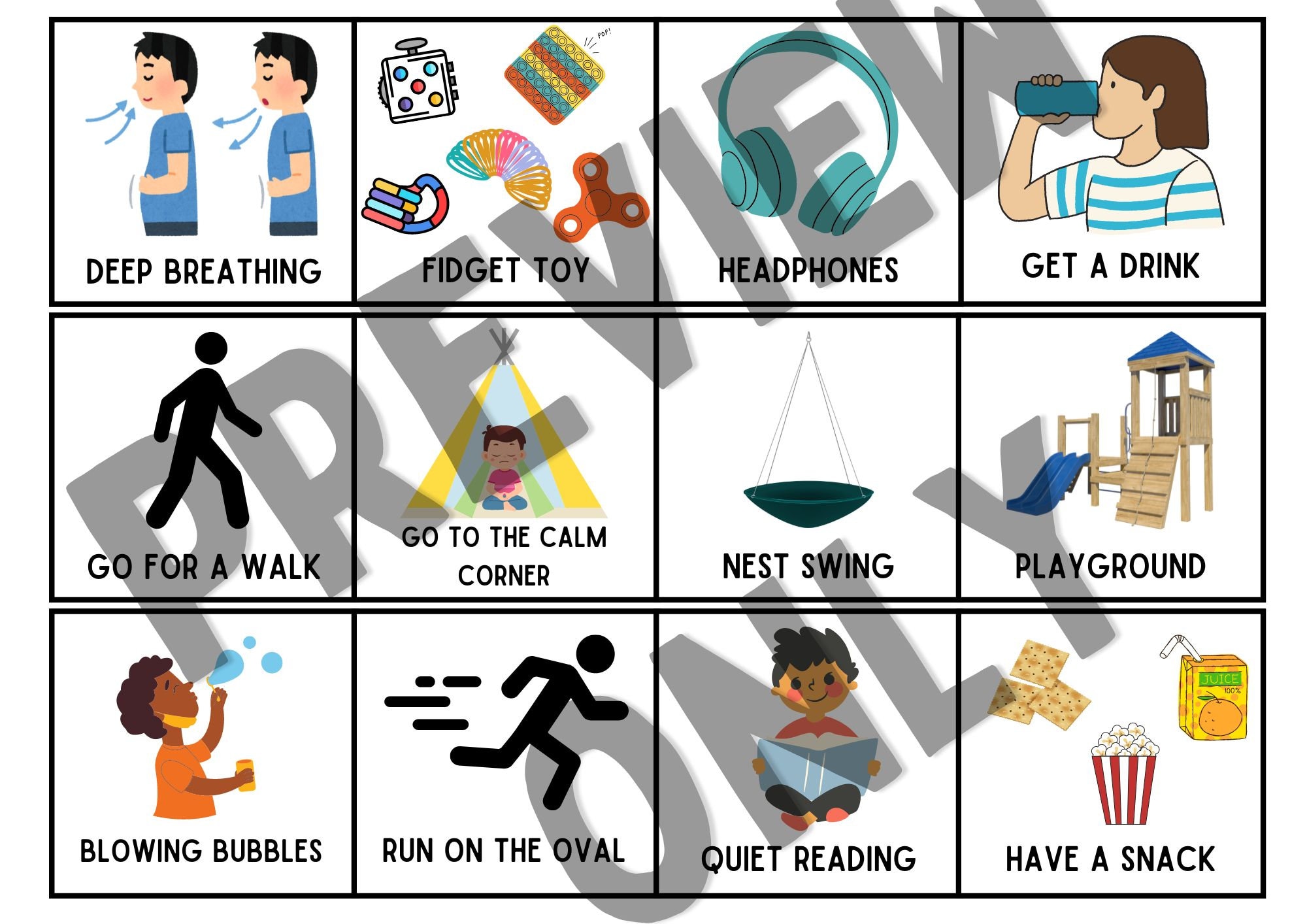 Zones of Regulation Check-in Chart + Calming Tools, Understanding ...