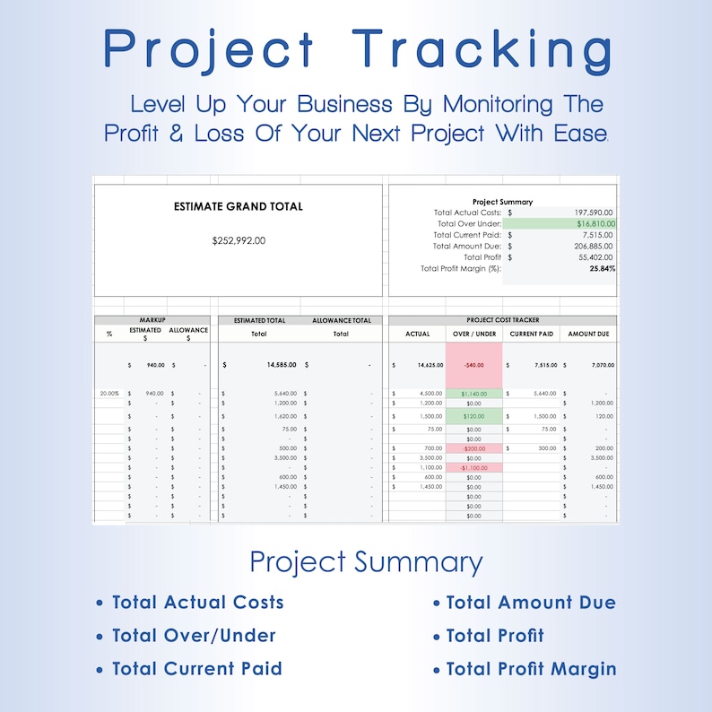Construction Estimate Calculator Pro, Digital Printable Estimate ...