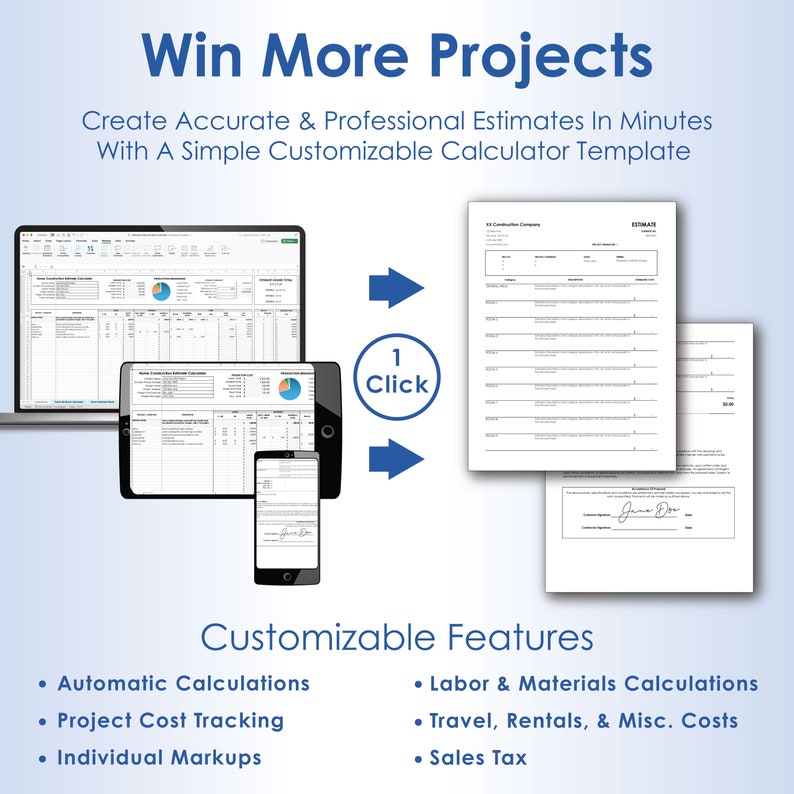 Ultimate Construction Estimate Calculator Pro, Subcontractor Bid ...